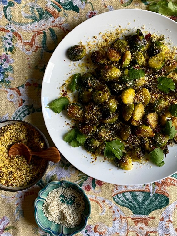 Charred Chile-Nut Brussels Sprouts | The Chile Trail